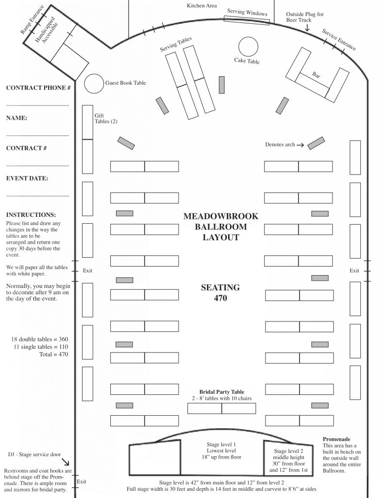 Seating for 470 - Meadowbrook Park